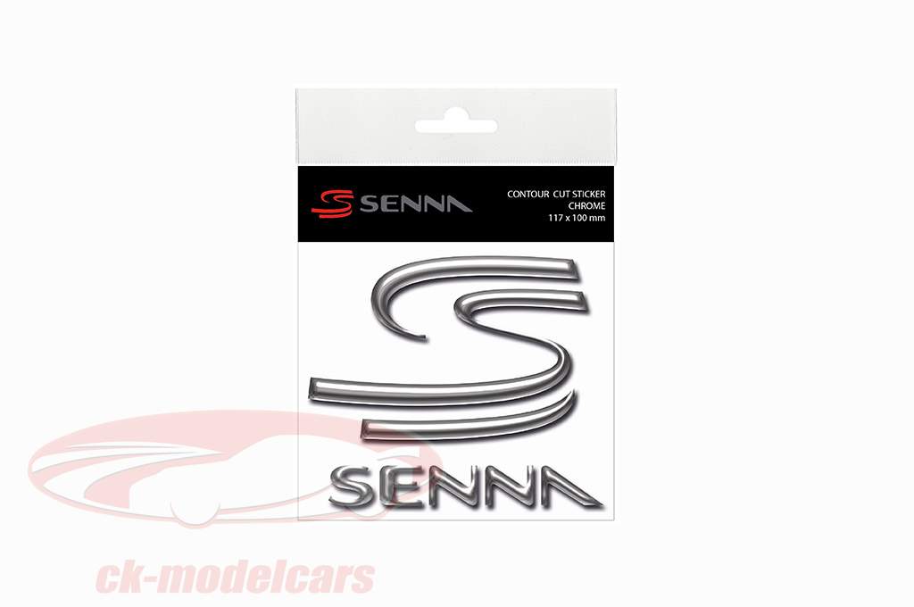 Ayrton Senna 3D Sticker Double S silver 117 x 100 mm AS-14-896 AS-14 ...