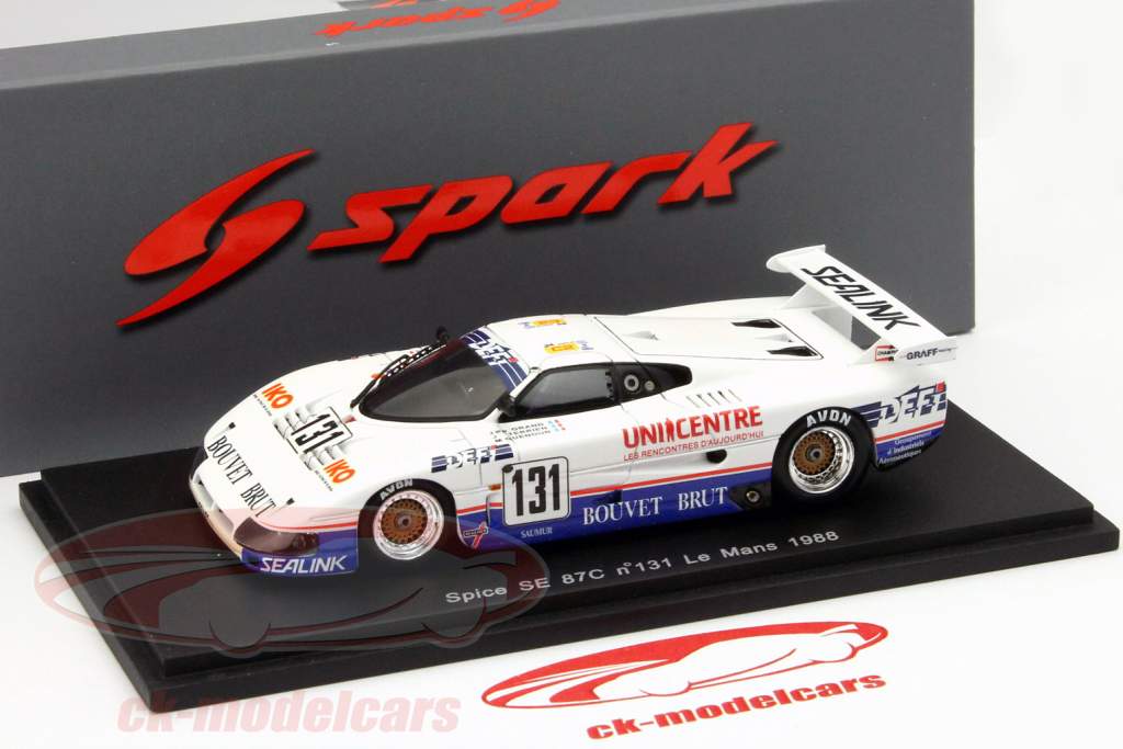 Spark 1:43 Spice SE87C #131 24h LeMans 1988 Graff Racing S3587 model ...