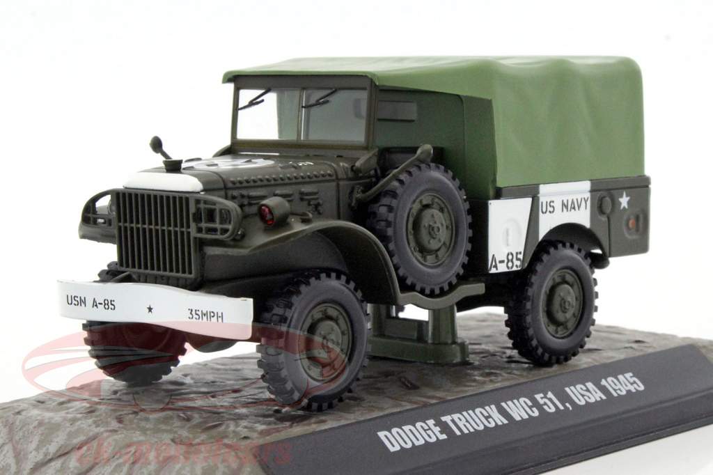 Atlas 1:43 Dodge Truck WC 51 US Navy USA 1945 olive green MAG EX96 ...