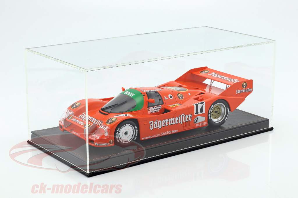 Hoge kwaliteit vitrine met basisplaat uit van leer voor model- auto's ...