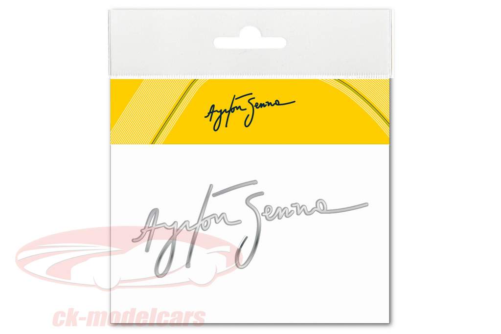 Ayrton Senna sticker signature 3D silver 100 x 60 mm AS-15-898-S AS-15 ...