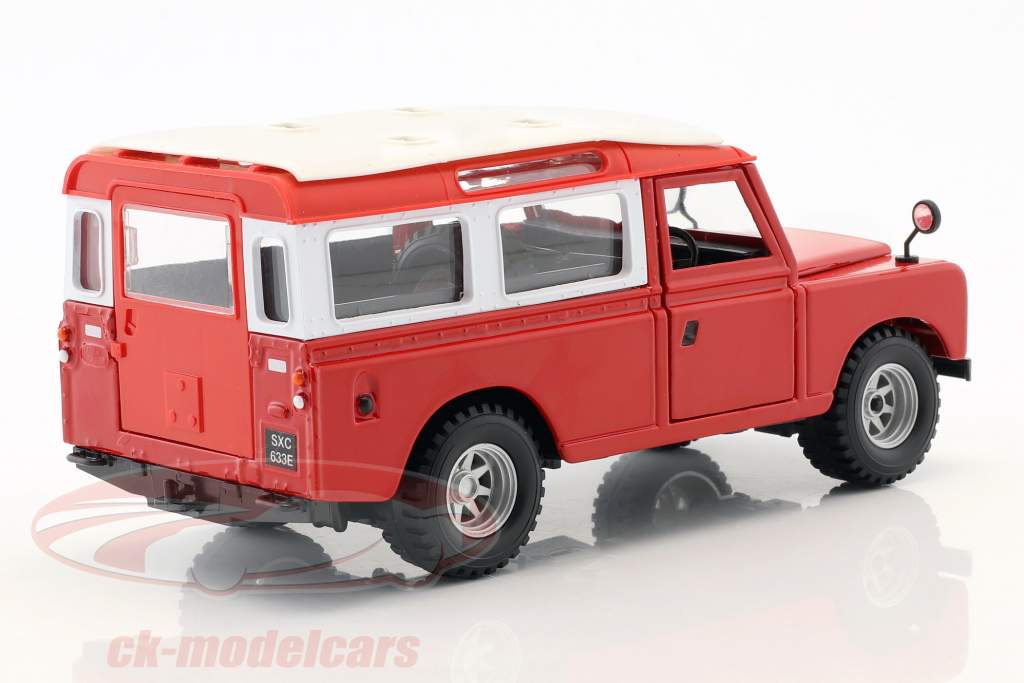 Bburago 1:24 Land Rover Series II rot / weiß 18-22063R Modellauto 18 ...