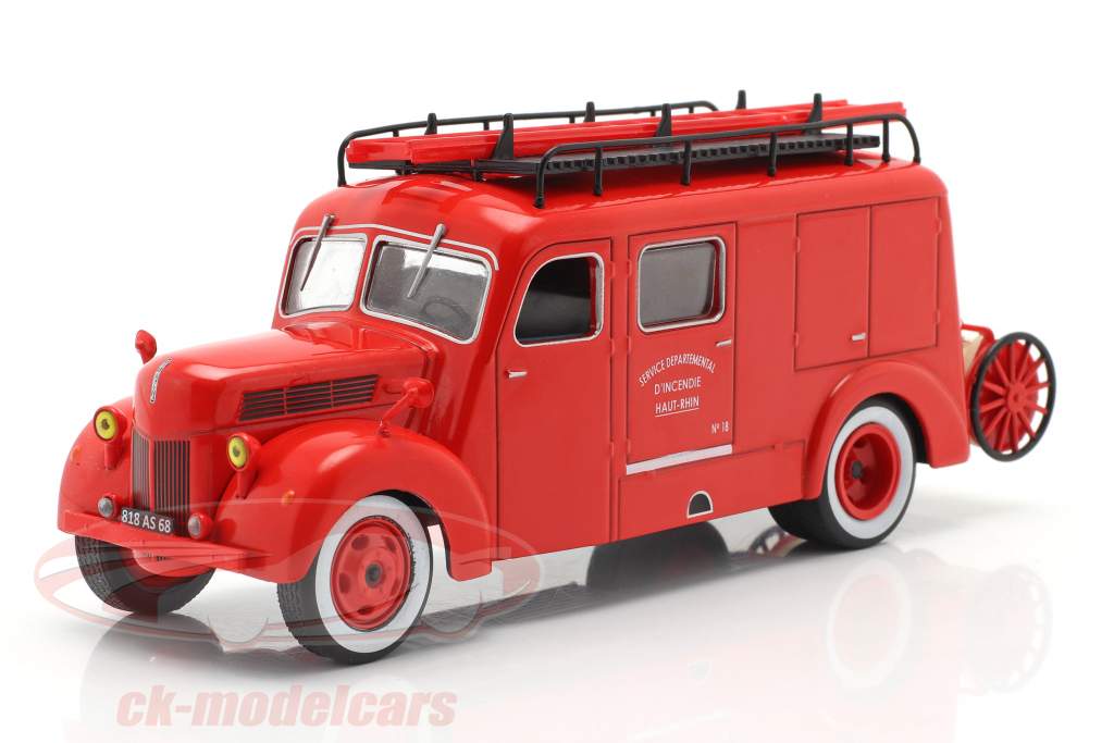 Altaya 1:43 Ford F798T pompiers Haut-Rhin rouge G190E009 modèle voiture ...
