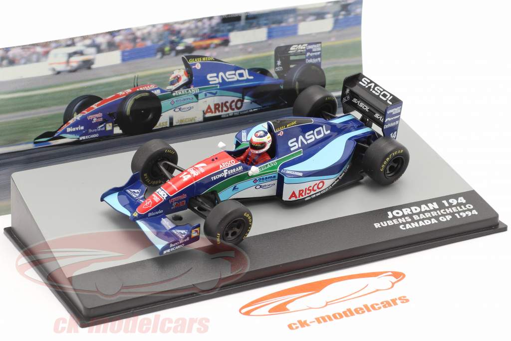 Altaya 1:43 Rubens Barrichello Jordan 194 #14 Canada GP formula 1 1994 ...