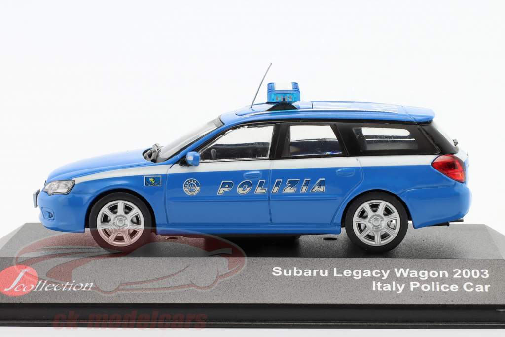 JCollection 1:43 Subaru Legacy Wagon police Italy 2003 blue JC285 model ...