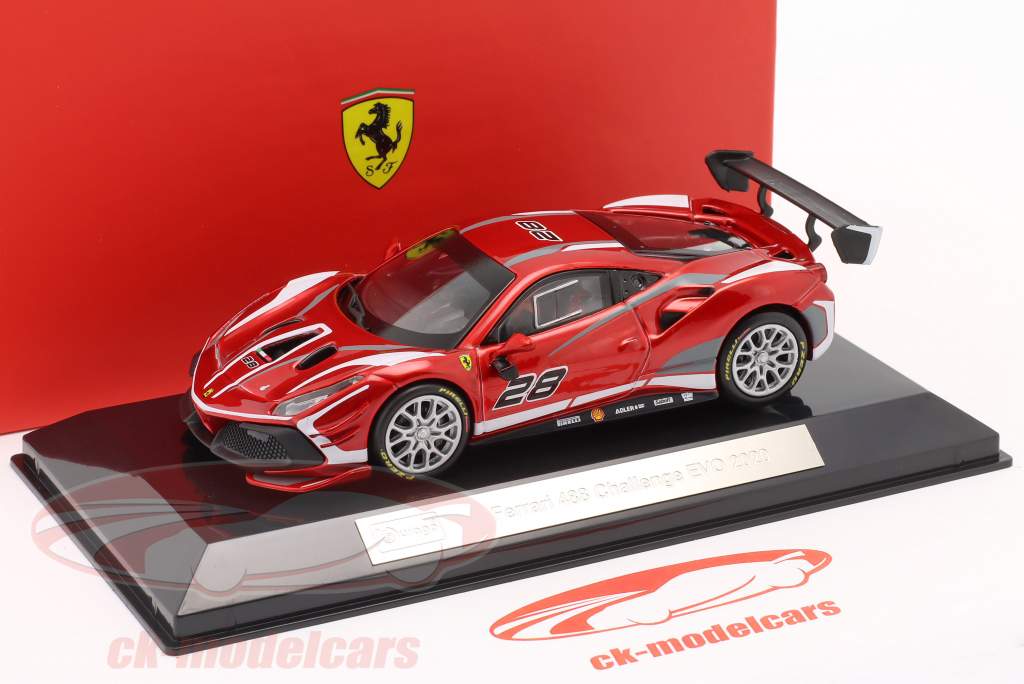 Bburago 1:43 Ferrari 488 Challenge EVO #28year 2020 red / white 18-36309 model car 18-36309 ...