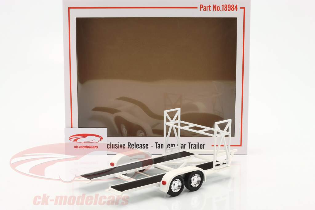 GMP 1:18 Tandem Car Trailer white 18984 model car 18984 810027496201