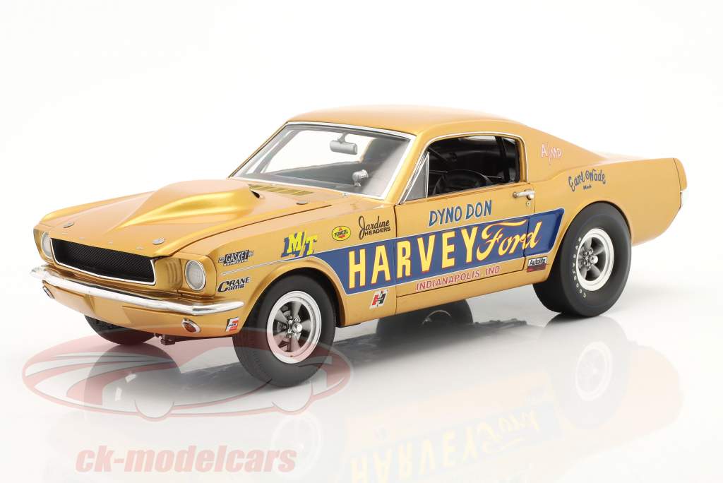 GMP 1:18 Ford Mustang A/FX Harvey Ford Dyno Don 1965 amarillo dorado ...