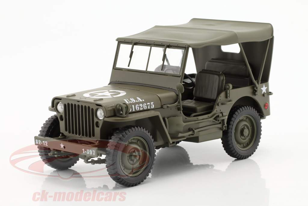 Welly 1:18 Jeep Willys MB mit Softtop US Army Baujahr 1941 olivgrün ...