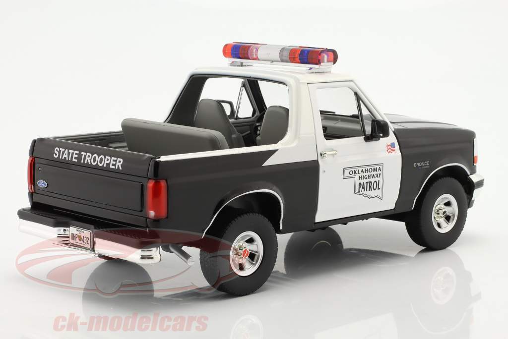 Greenlight 1:18 Ford Bronco Oklahoma Highway Patrol 1996 white / black ...