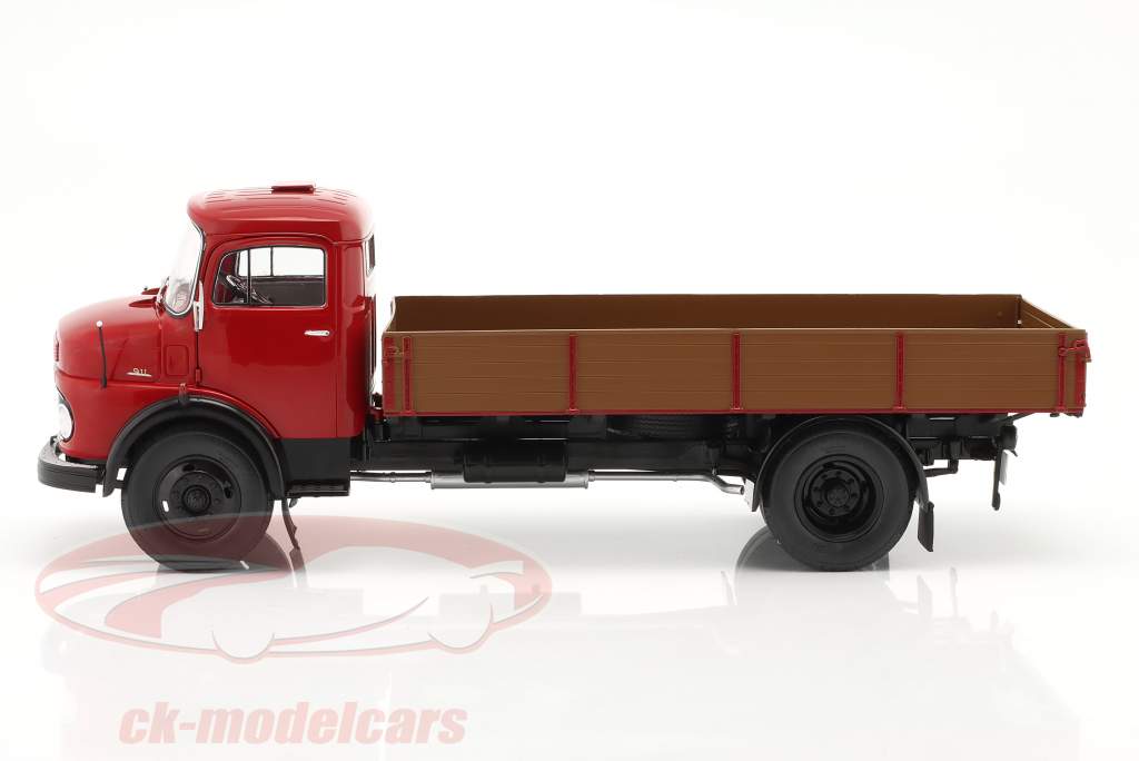 Schuco 1:18 Mercedes-Benz L911 ladvogn Med Planer rubinrød 450016400 ...