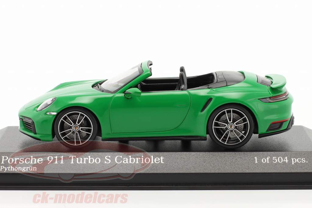 Minichamps 1:43 Porsche 911 (992) Turbo S Cabrio year 2020 python green ...