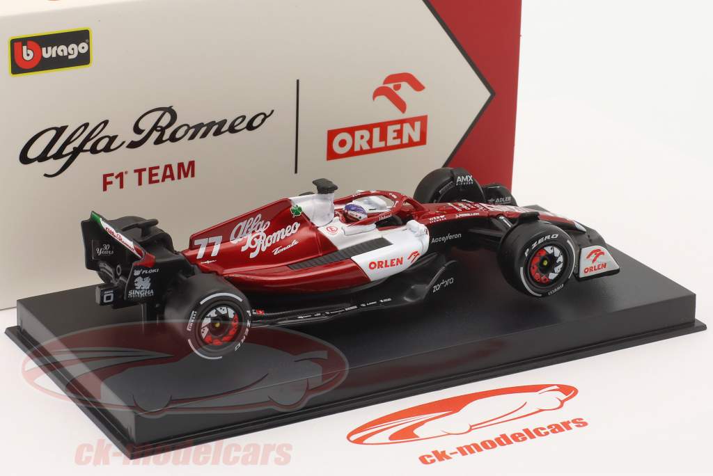 Bburago 1:43 Valtteri Bottas Alfa Romeo C42 #77 6ème Bahreïn GP formule ...
