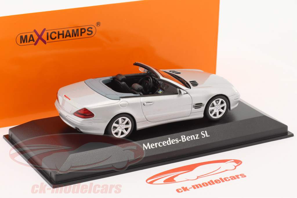 Minichamps 1:43 Mercedes-Benz SL class (R230) year 2001 silver metallic ...