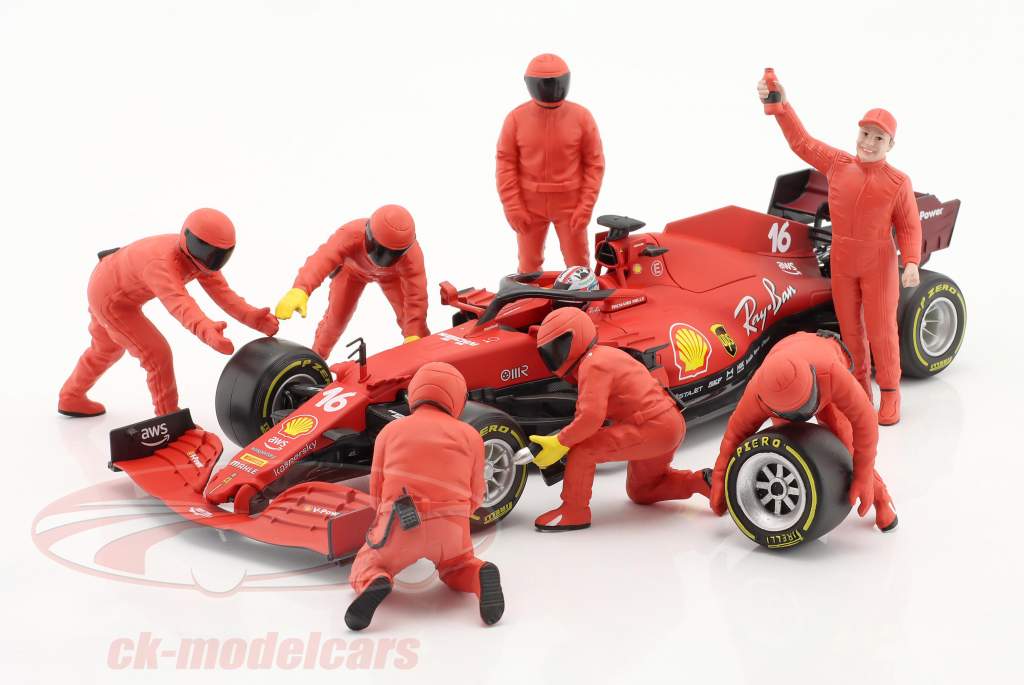 American Diorama 1:18 formule 1 Pit Crew figurenset #3 team Rood ...