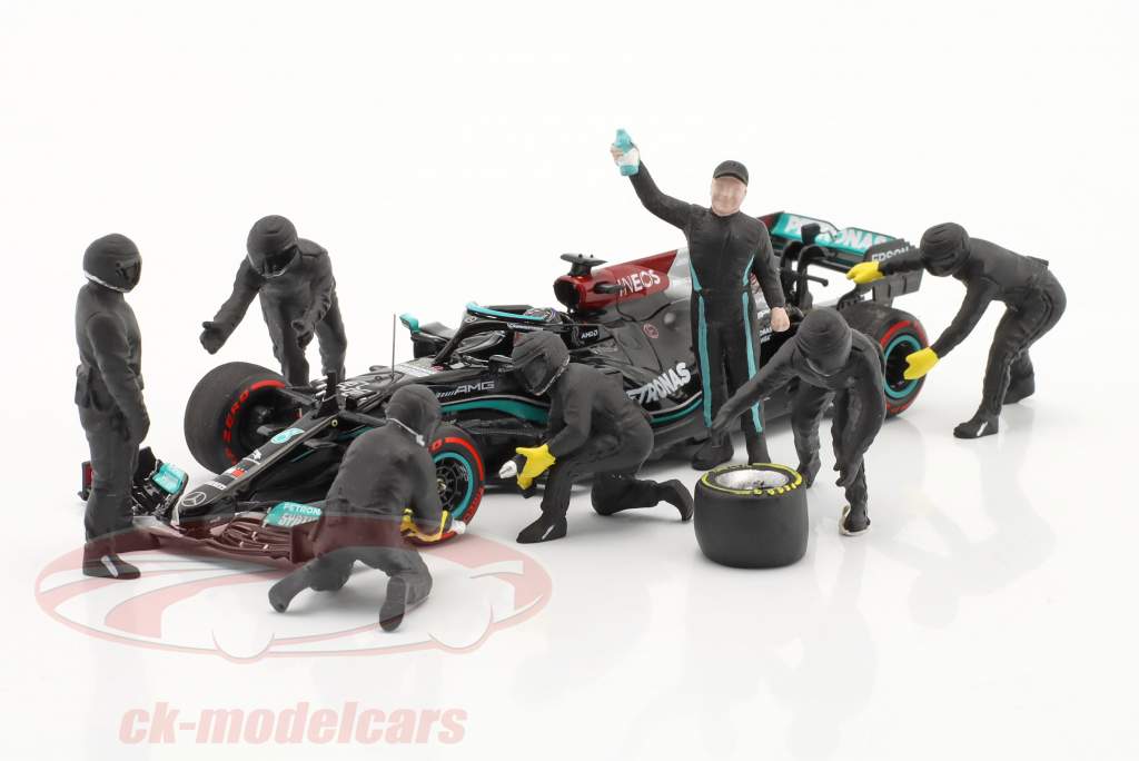 American Diorama 1:43 formula 1 Pit Crew figure set #3 team Black ...