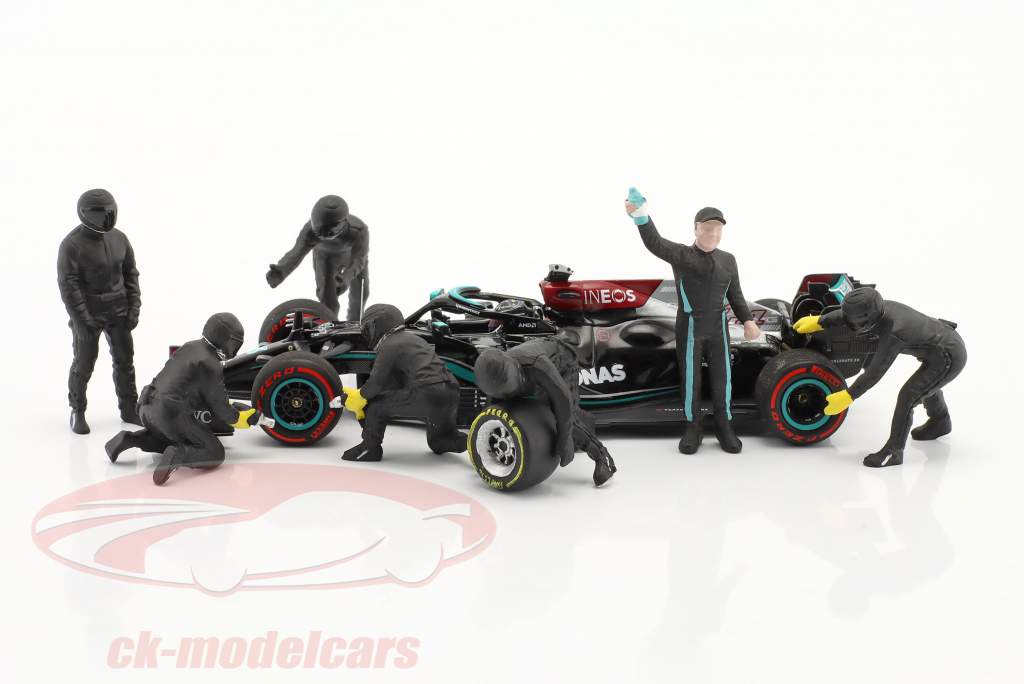 American Diorama 1:43 formula 1 Pit Crew figure set #3 team Black ...