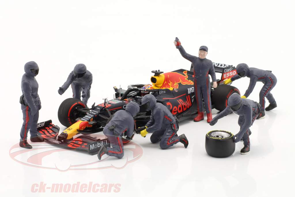 American Diorama 1:43 formula 1 Pit crew figure set #3 team Blue ...