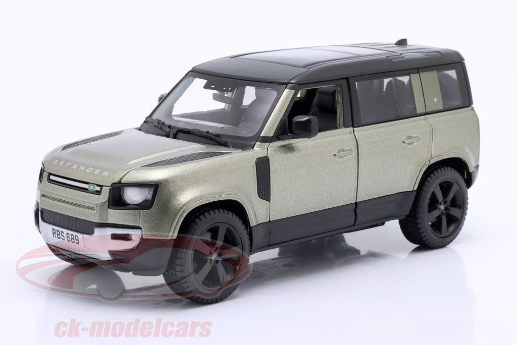 Bburago 1:24 Land Rover Defender 110 Bouwjaar 2022 licht groen metalen ...