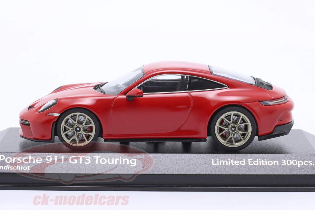 Minichamps 1:43 Porsche 911 (992) GT3 Touring 2021 indian red / golden ...