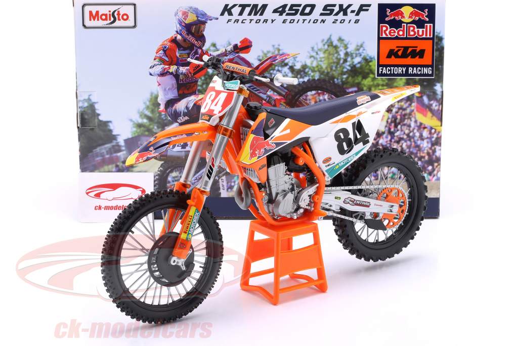 Maisto 1:6 J. Herlings Red Bull KTM 450 SX-F #84 Verdensmester FIM ...