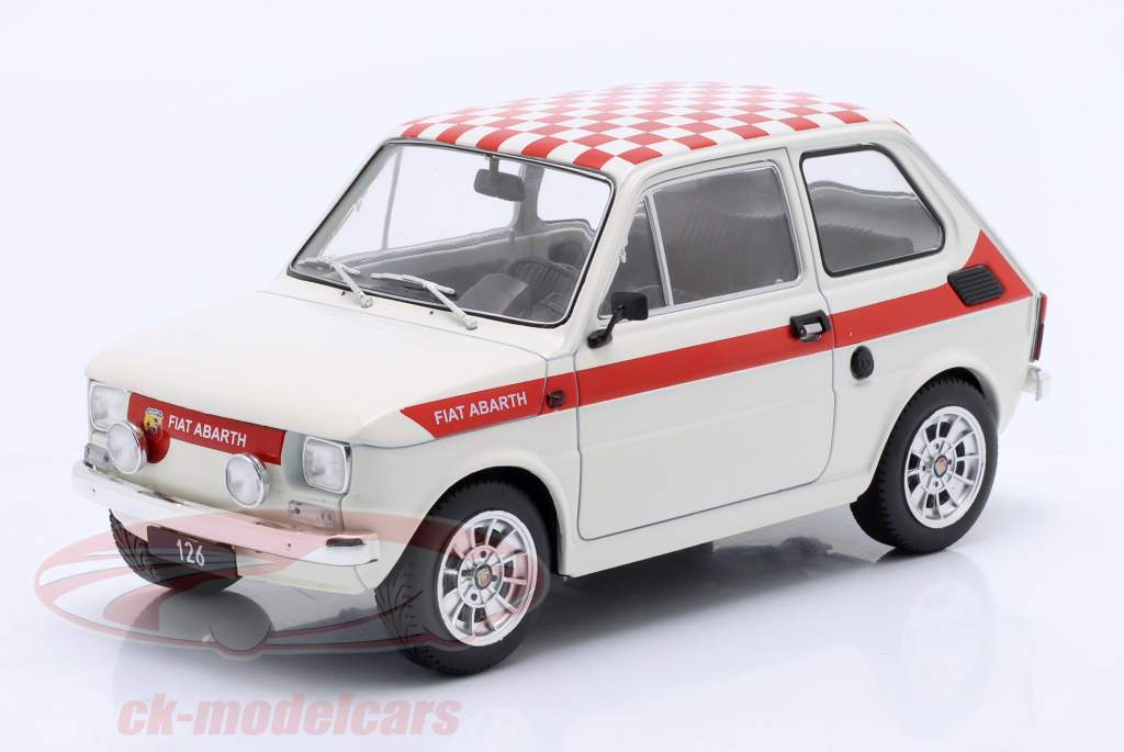 ModelCarGroup 1:18 Fiat 126 Abarth-Look year 1972 white / red MCG18325 ...