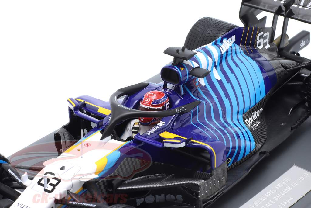 Minichamps 1:18 G. Russell Williams FW43B #63 2do Belga GP fórmula 1 ...
