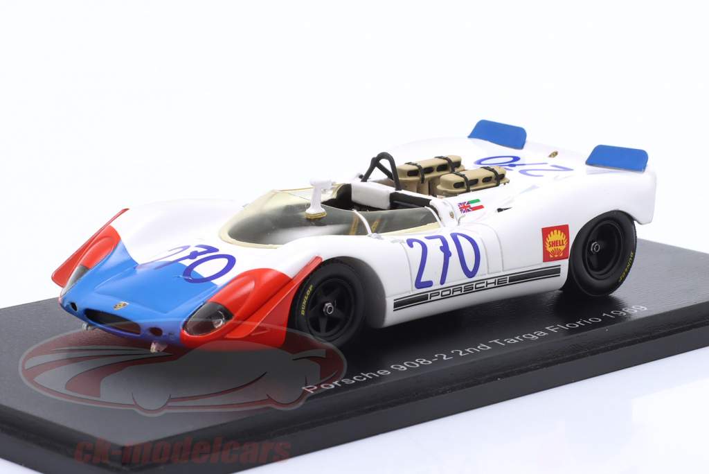 Spark 1:43 Porsche 908/02 #270 第二名 Targa Florio 1969 Elford, Maglioli S9245 模型 汽车 S9245 ...