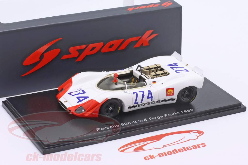 Spark 1:43 Porsche 908/2 #274 3. Platz Targa Florio 1969 Porsche AG S9246 Modellauto S9246 ...