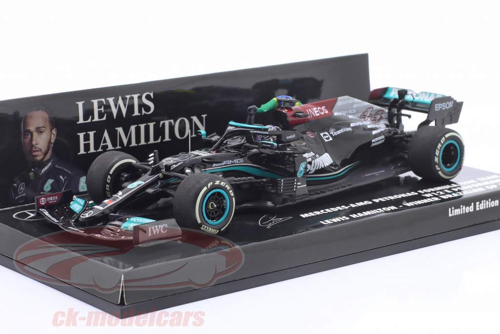 Minichamps 1:43 L. Hamilton Mercedes-AMG F1 W12 #44 Winner Brazil GP formula 1 2021 410212044 ...