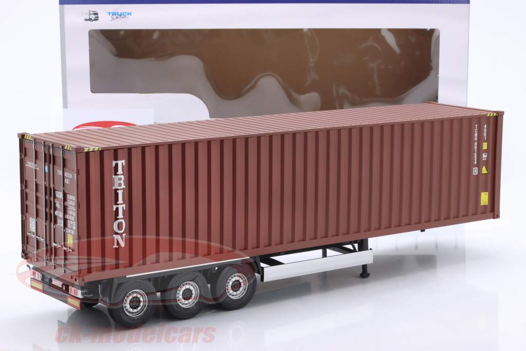 Solido Container trailer 40Ft. dark red 1:24 S2400501 model car ...