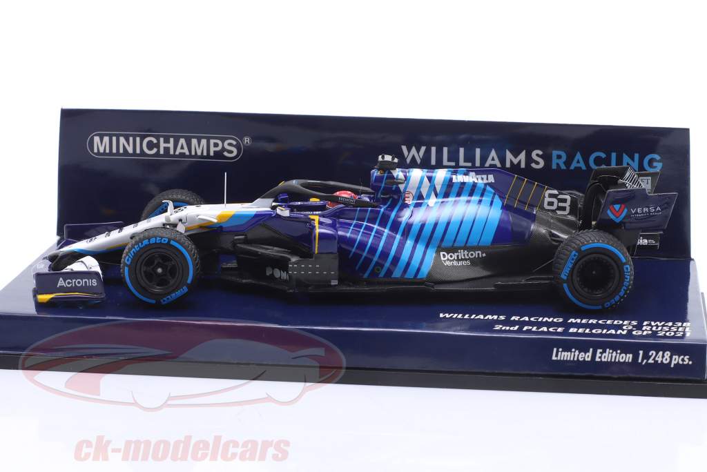 Minichamps 1:43 G. Russell Williams FW43B #63 第二名 比利时人 GP 公式 1 2021 ...