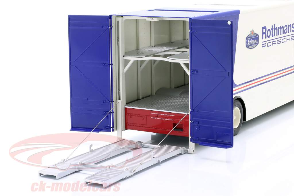 Schuco 1:18 Mercedes-Benz O 317 Race Car Transporter Rothmans Porsche wit 450032800 model auto ...
