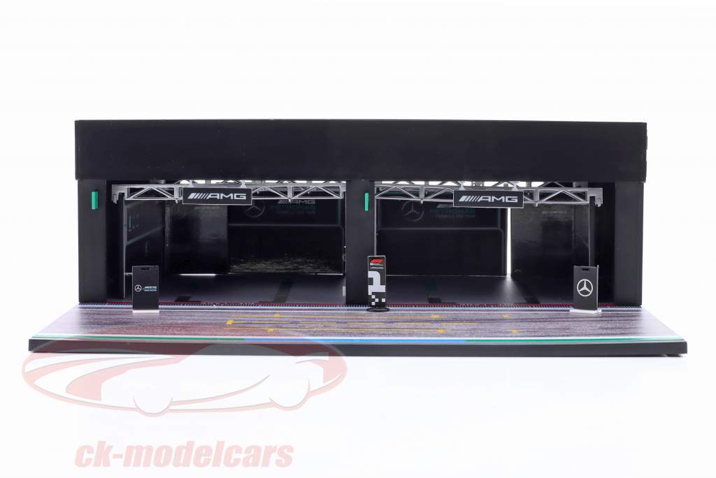 Tarmac Works 1:64 Pit Garage Diorama Mercedes-Benz AMG fórmula 1 Team ...