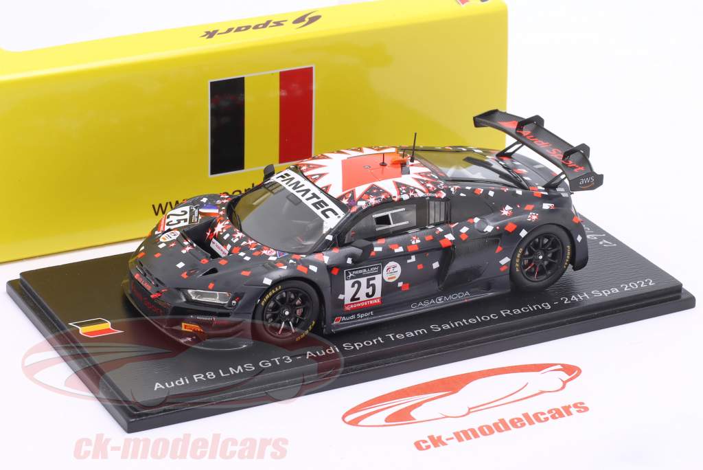 Spark 1:43 Audi R8 LMS GT3 #25 24h Spa 2022 Sainteloc Racing SB512 model bil SB512 9580006725127