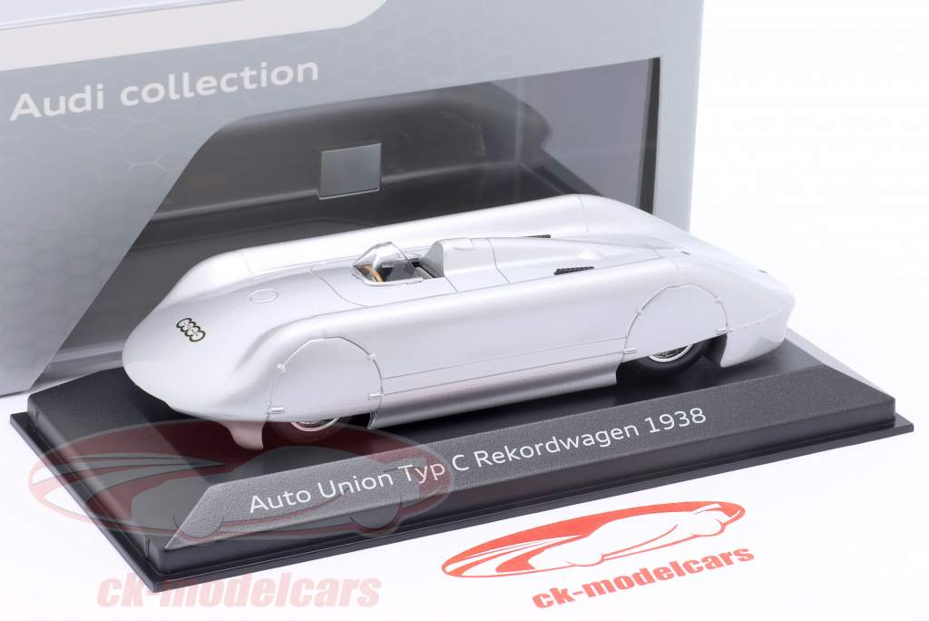 Minichamps 1:43 Auto Union Typ C Rekordwagen 1938 silber 5031300513 ...