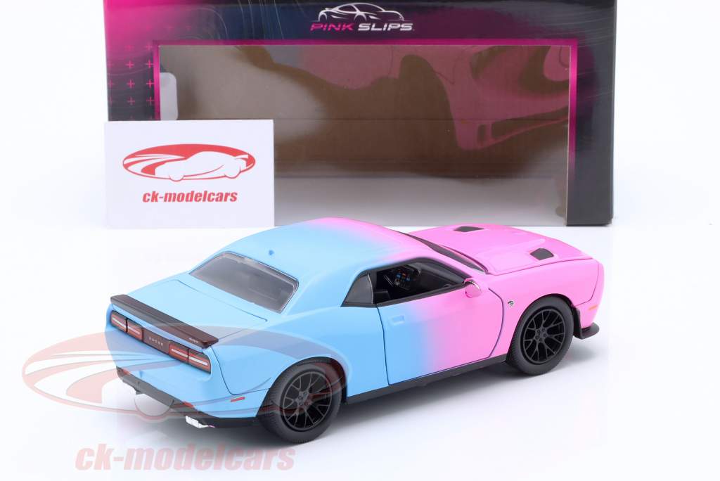 Jadatoys 1:24 Pink Slips Dodge Challenger SRT Hellcat 2015 rose / Bleu ...