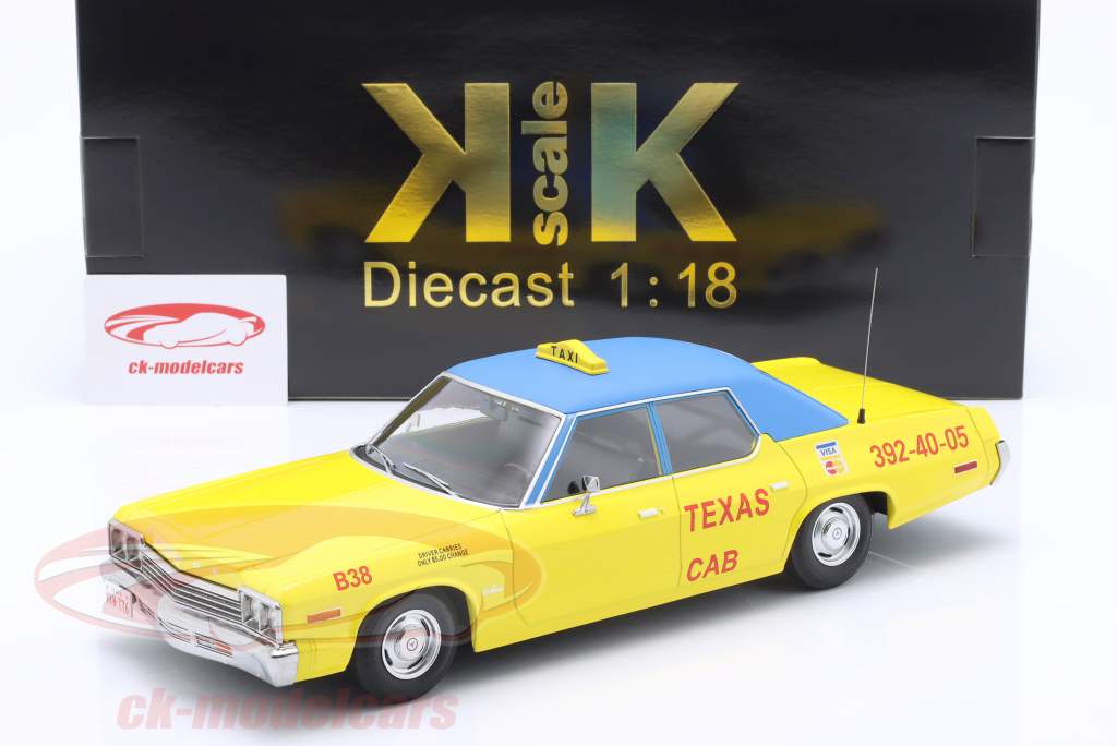 KK-Scale 1:18 Dodge Monaco taxi Texas 1974 geel / blauw KKDC181126 ...