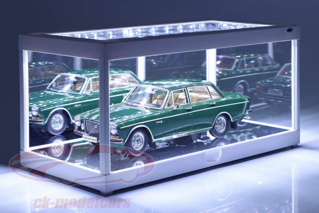single showcase white with LED lighting and Mirror for scale 1:18 ...
