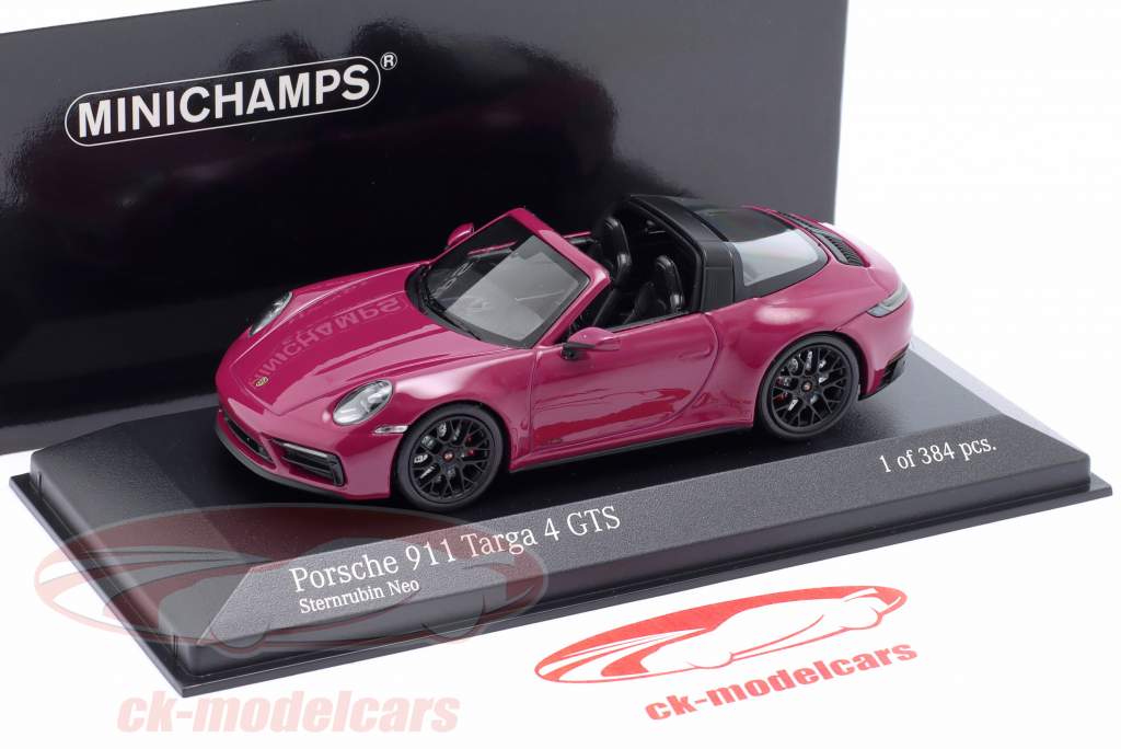 Minichamps 1:43 Porsche 911 (992) Targa 4 GTS year 2022 star ruby neo ...