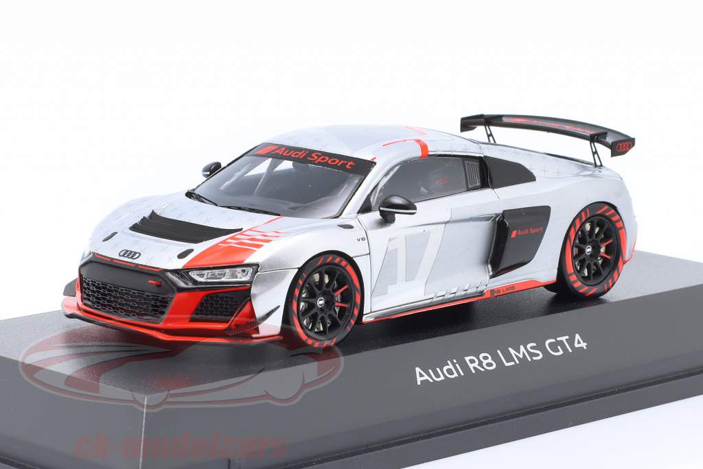 Spark 1:43 Audi R8 LMS GT4 Presentation Car Gris argent / rouge / noir ...
