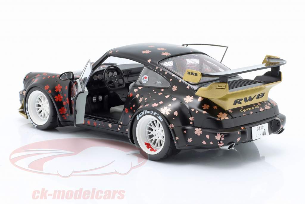 Solido 1:18 Porsche 911 (964) RWB Rauh-Welt Aoki 2021 black with decor ...