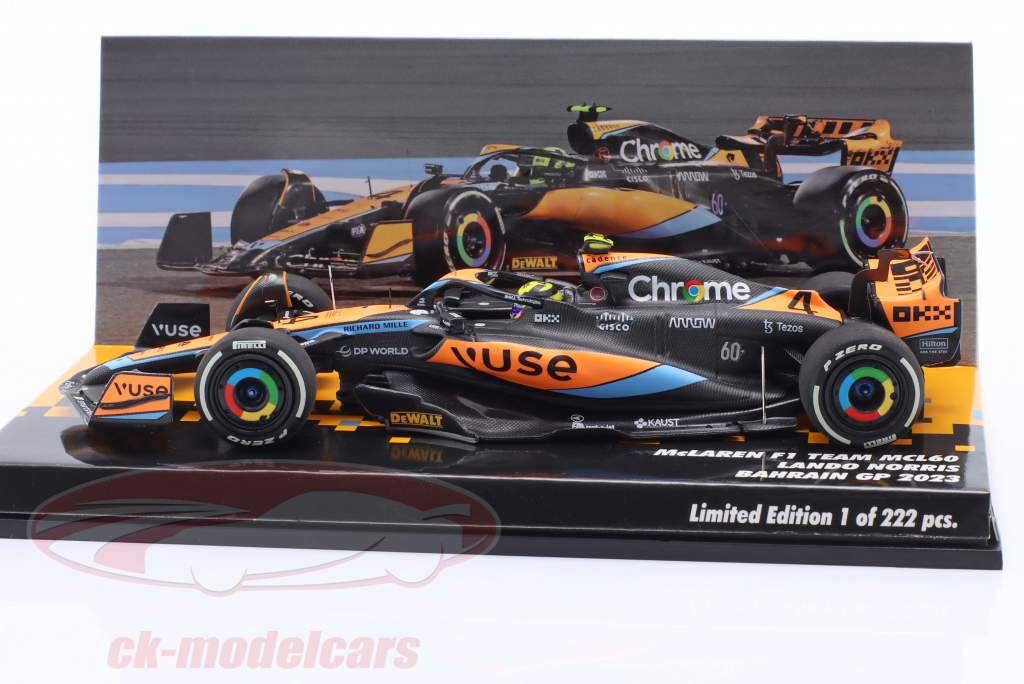 Minichamps 1:43 Lando Norris McLaren MCL60 #4 Bahrain GP Formula 1 2023 533234304 model car ...