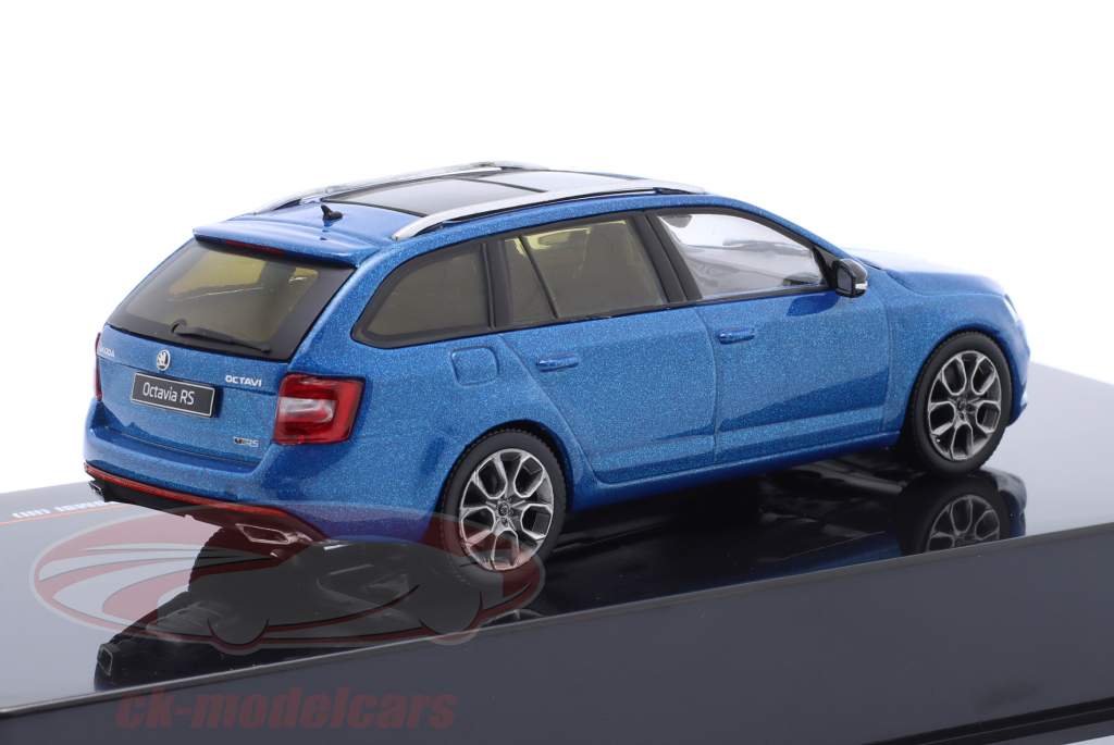 Ixo 1:43 Skoda Octavia RS MK3 Kombi Byggeår 2017 blå metallisk CLC518N ...