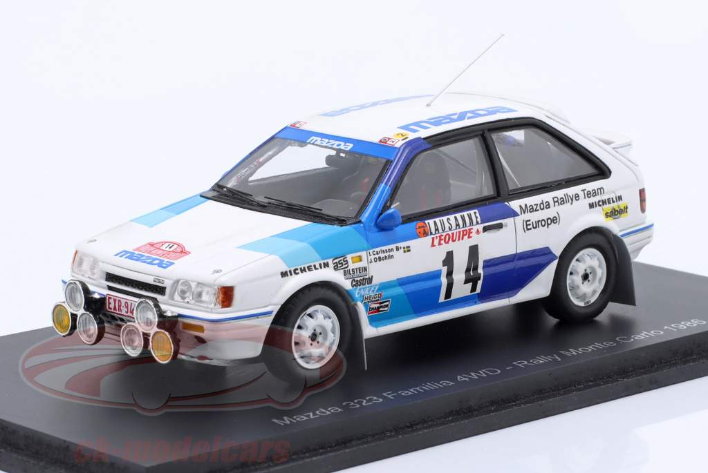 Spark 1:43 Mazda 323 4WD #14 rally Monte Carlo 1986 Carlsson, Bohlin ...