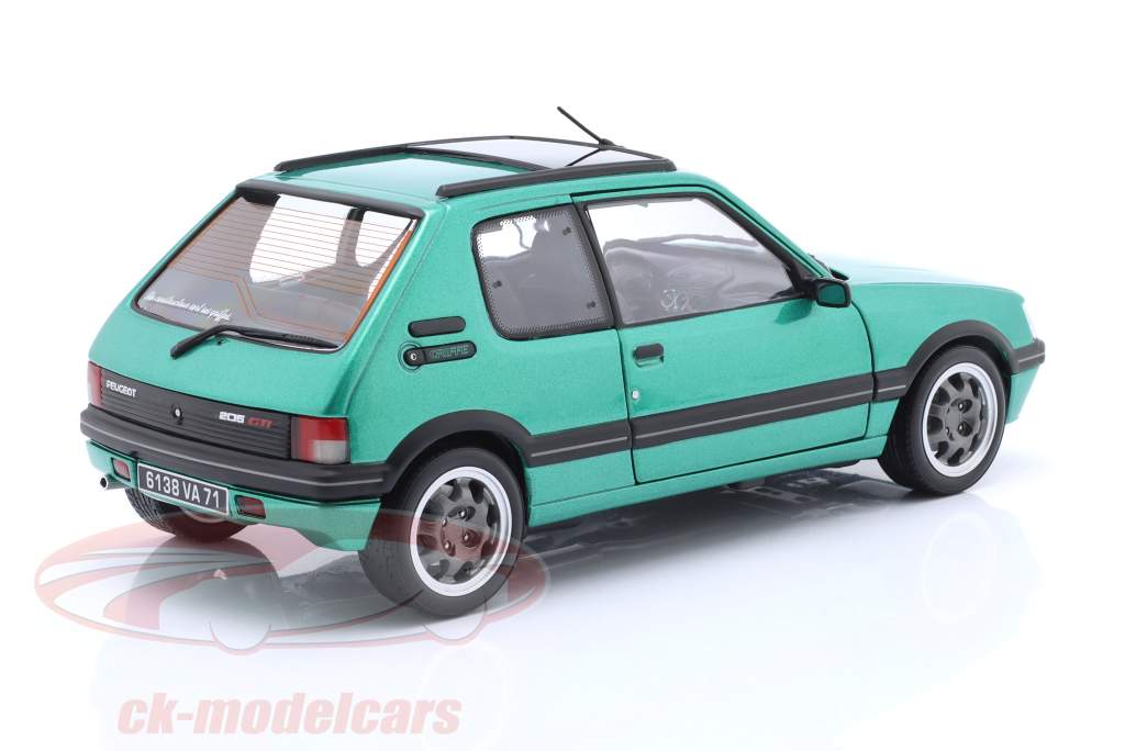 Norev 1:18 Peugeot 205 GTI Griffe year 1991 green metallic 184847 model ...