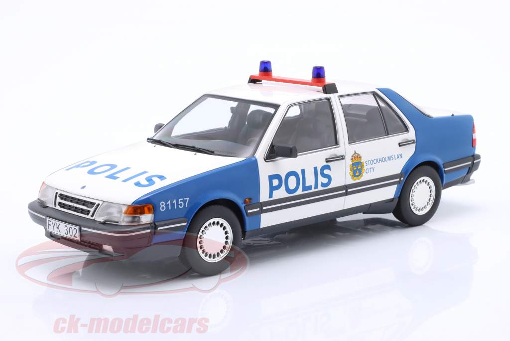 Triple9 1:18 Saab 9000 CD Turbo year 1990 Sweden police blue / white T9 ...