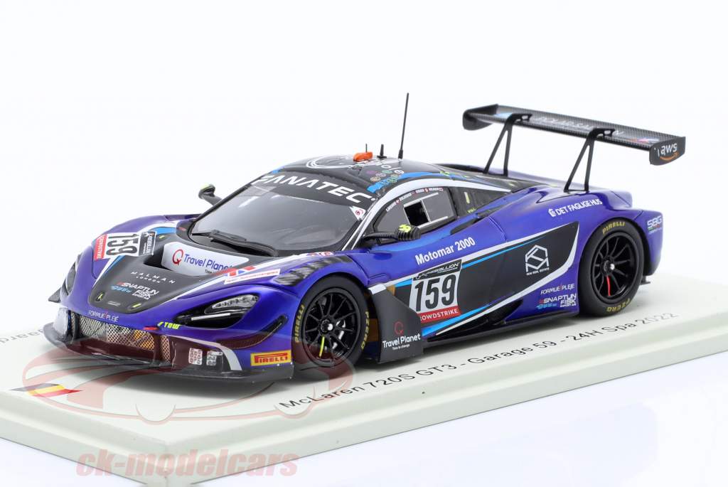 Spark 1:43 McLaren 720S GT3 #159 24h Spa 2022 Garage 59 SB528 modèle ...