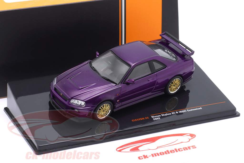 Ixo 1:43 Nissan Skyline GT-R (R34) Custom RHD 2002 violet métallisé ...