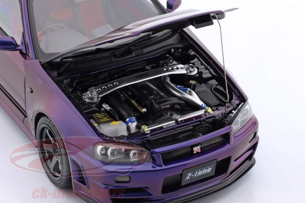 AUTOart 1:18 Nissan Skyline GT-R (R34) Nismo Z-tune 2005 lila metallic 77464 Modellauto 77464 ...